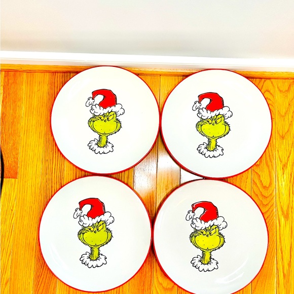 The Grinch | Holiday | How The Grinch Stole Christmas 4 Dinner Plates ...